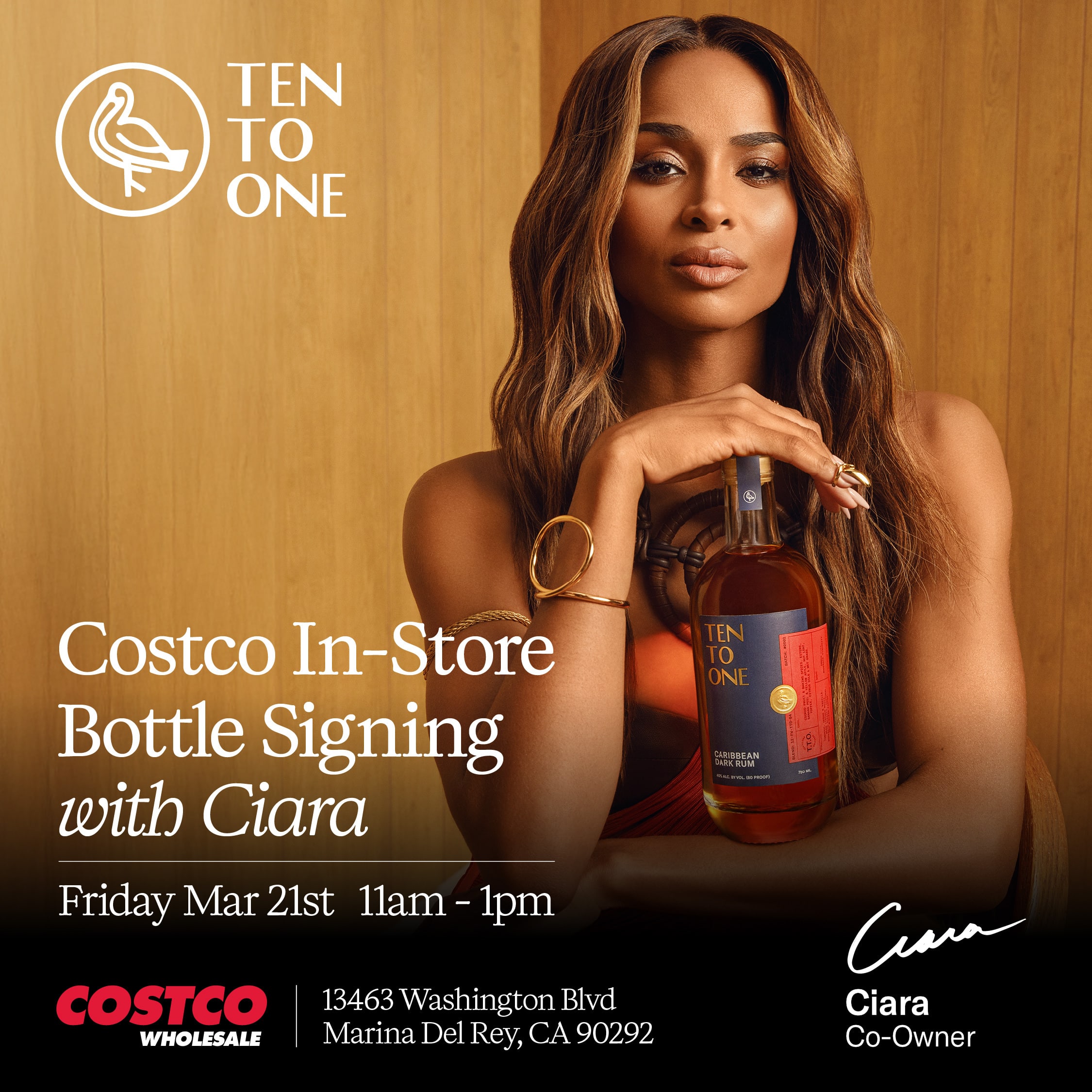 Meet Ciara & Get a Signed Bottle of Ten To One Rum! - Ten To One Rum